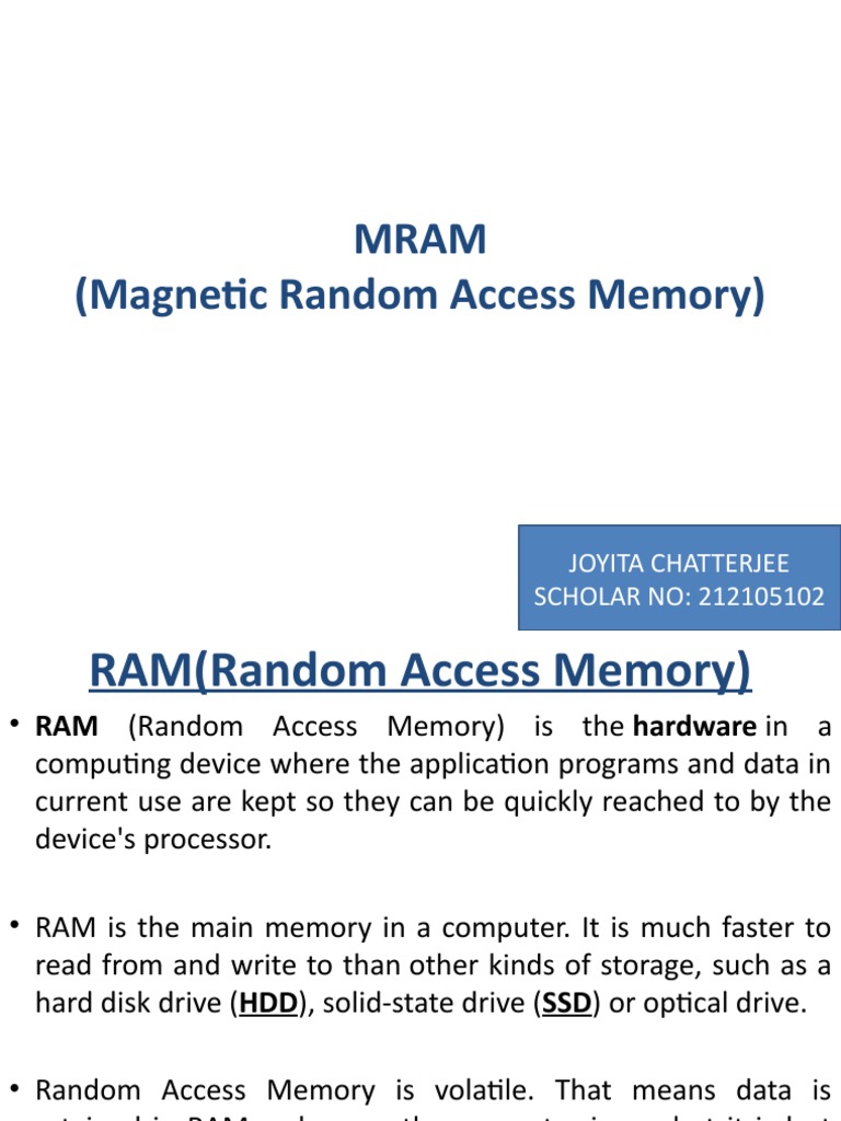 MRAM | PDF | Random Access Memory | Dynamic Random Access Memory