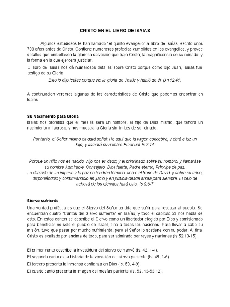 Cristo en El Libro de Isaias | PDF | Jesús | Libro de Isaías