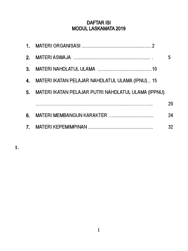 BUKU MODUL Makesta 2019 IPNU IPPNU | PDF