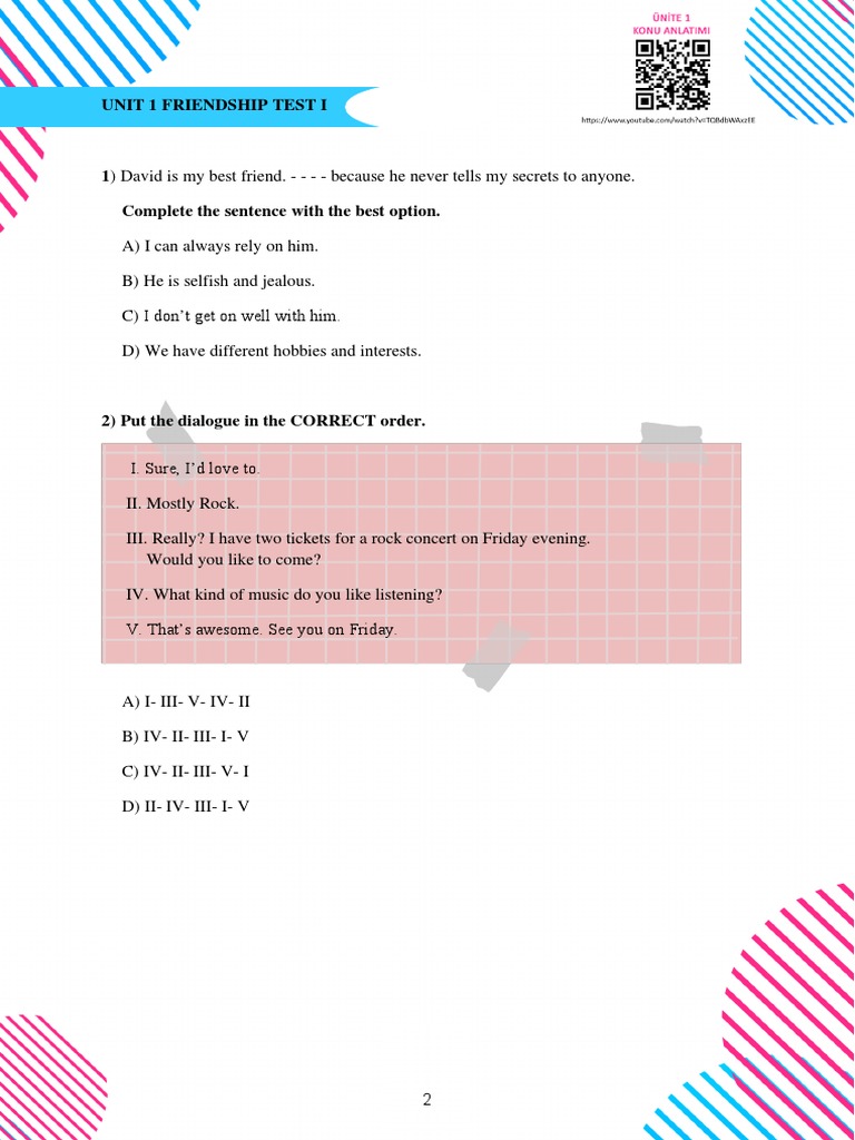 Revision Tests 1-2 | PDF