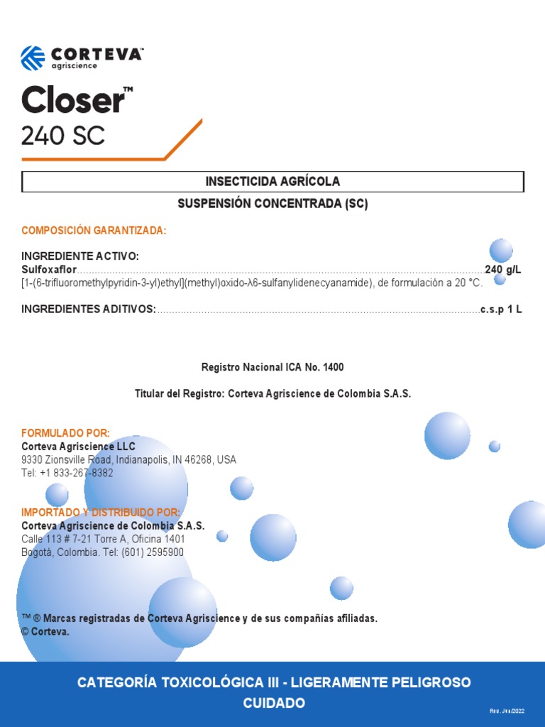 Closer 240 SC - Col CTV - Etiqueta Web - Jun 24 2022 | PDF | Agua ...