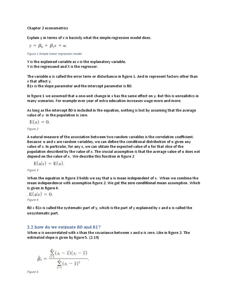 Chapter 2 Econometrics | PDF | Ordinary Least Squares | Dependent And Independent Variables