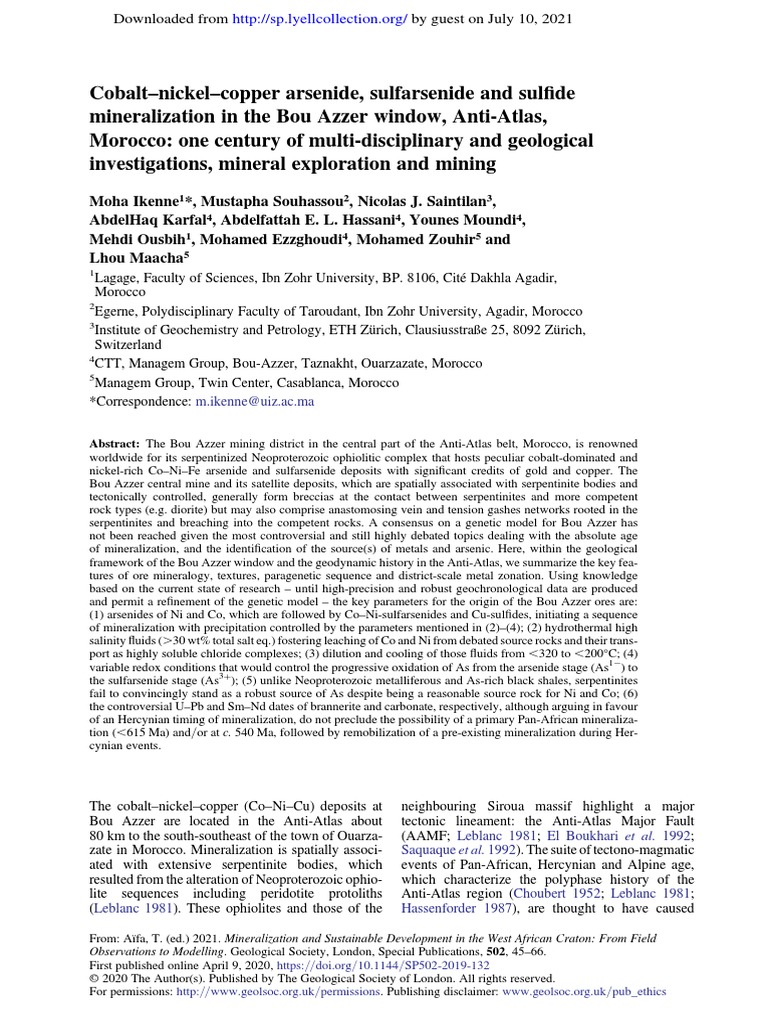 Cobalt-Nickel-Copper Arsenide, Sulfarsenide and Sulfide - Copie | PDF ...