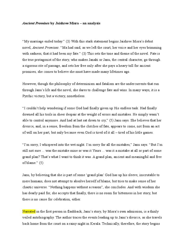 Ancient Promises by Jaishree Misra | PDF | Patriarchy | Experience