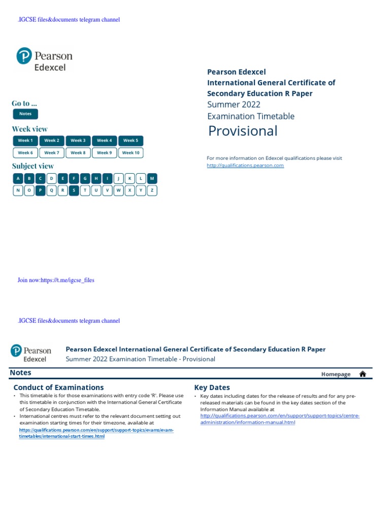 Edexcel Int GCSE R Summer 2022 Provisional | PDF | Student Assessment And Evaluation ...
