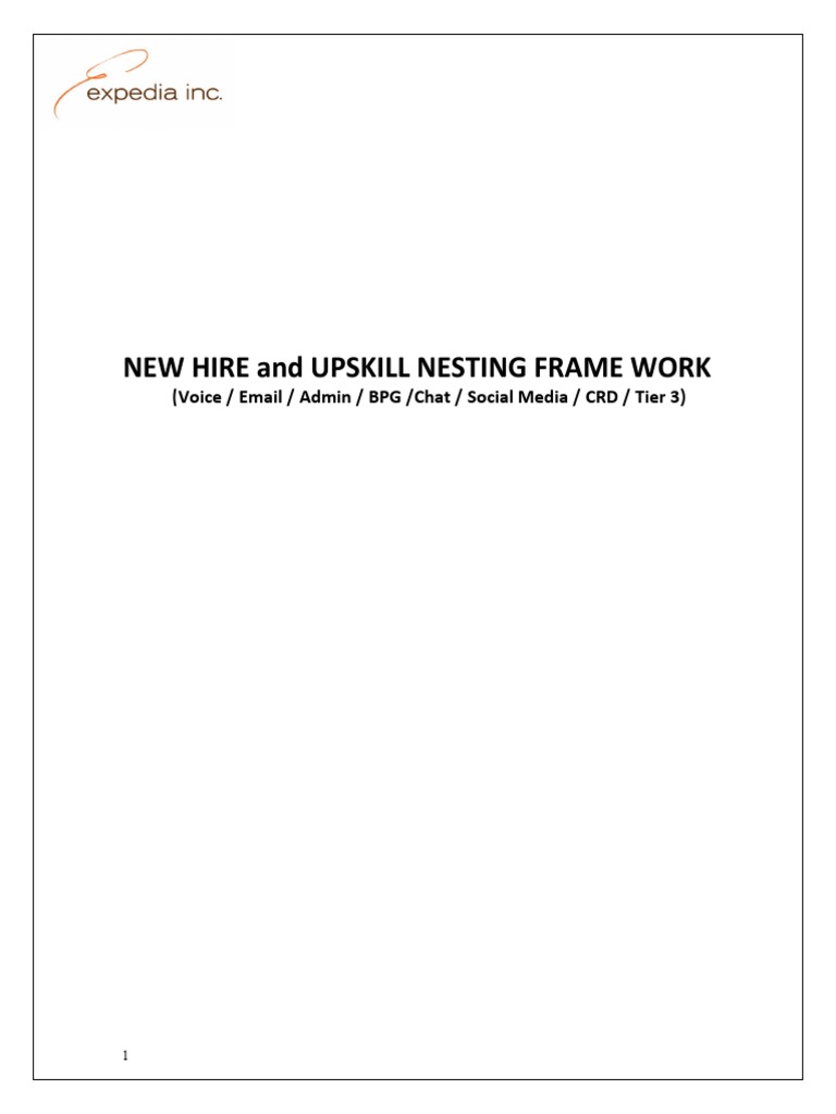 Nesting Framework for New Hires and Upskilled Agents at Expedia: A 10 ... Nesting Framework for New Hires and Upskilled Agents at Expedia: A 10 ...
