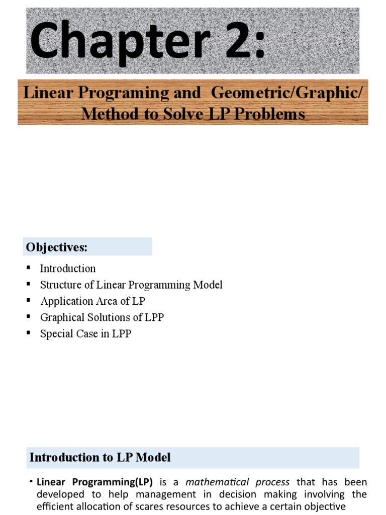 CHAPTER 2 - 1 - LP-graphic Solution | PDF | Mathematical Optimization ... CHAPTER 2 - 1 - LP-graphic Solution | PDF | Mathematical Optimization ...