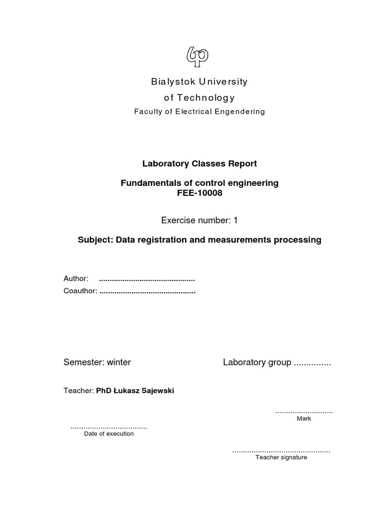 Białystok Tech Lab Reports | PDF | Computer Engineering | Cybernetics