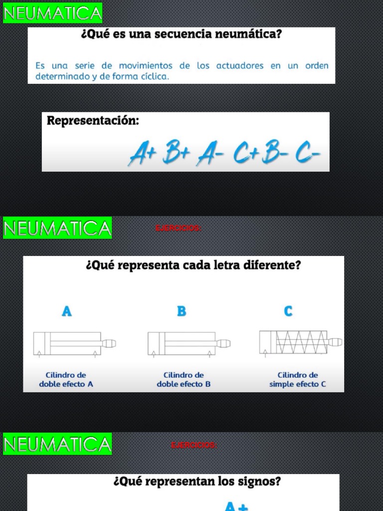 Secuencia Neumatica | PDF | Neumática | Ingeniería mecánica