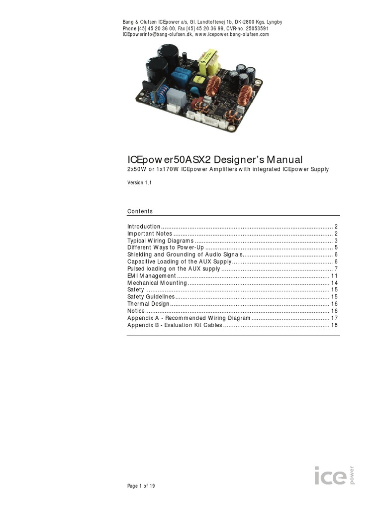 326 112 Icepower 50asx2se Class D Amp With Power Supply 2x50 Manual ...