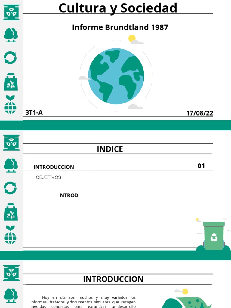 Informe de Brundtland | PDF | Sustentabilidad | Desarrollo sostenible
