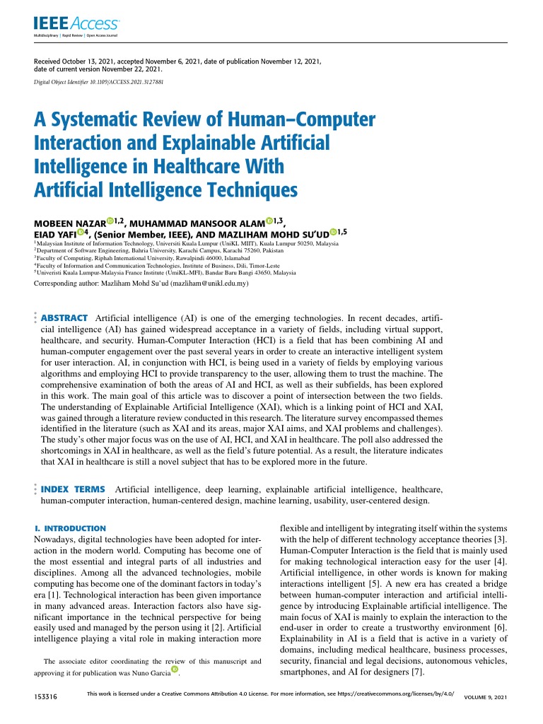 Review Of Humancomputer Interaction Pdf Machine Learning Usability 