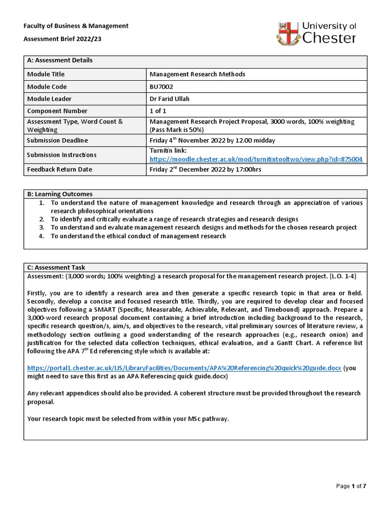Assessment Brief 2022-2023 | PDF | Methodology | Cognition