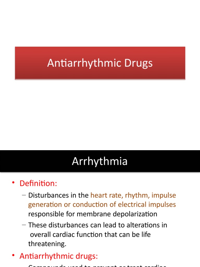 Overview of Antiarrhythmic Drugs | PDF | Clinical Medicine | Pharmacology
