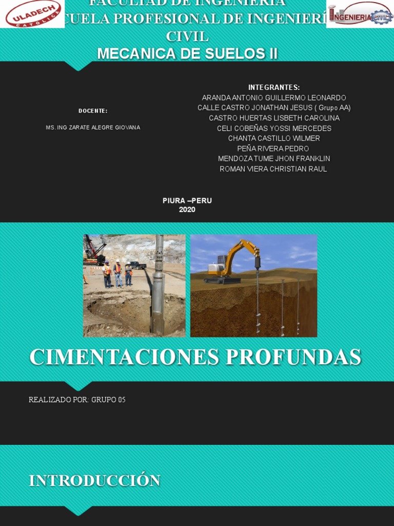 Cimentaciones Profundas Historia | PDF | Fundación (Ingeniería) | Fundación profunda