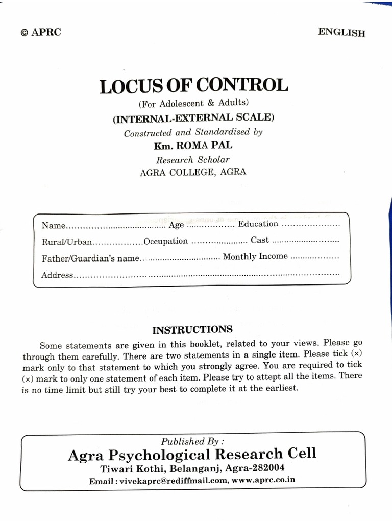 Locus of Control | PDF