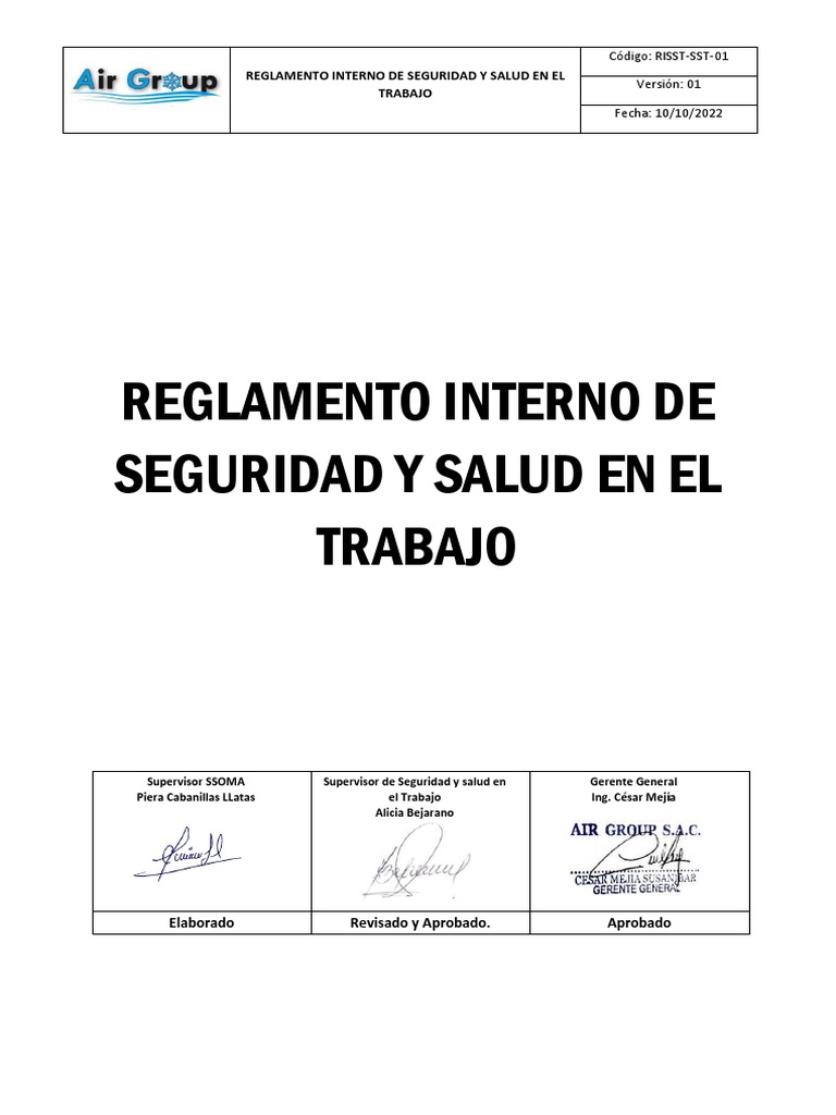RISST | PDF | Seguridad y salud ocupacional