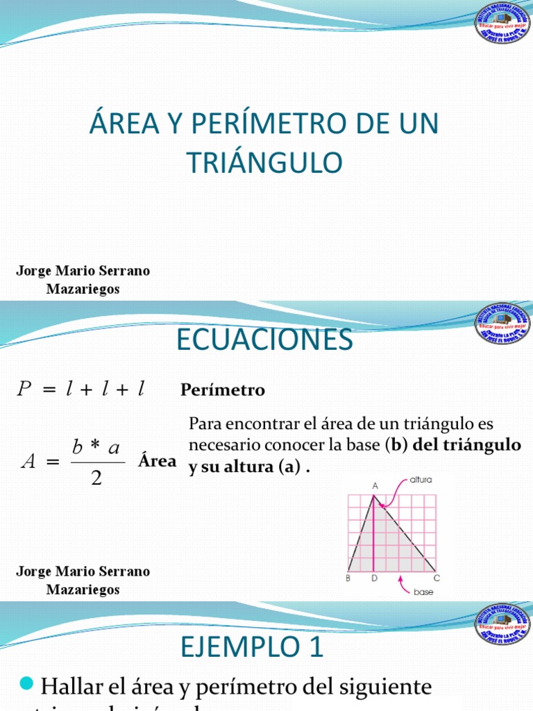 Cálculo del área y perímetro de triángulos de diferentes formas | PDF ...