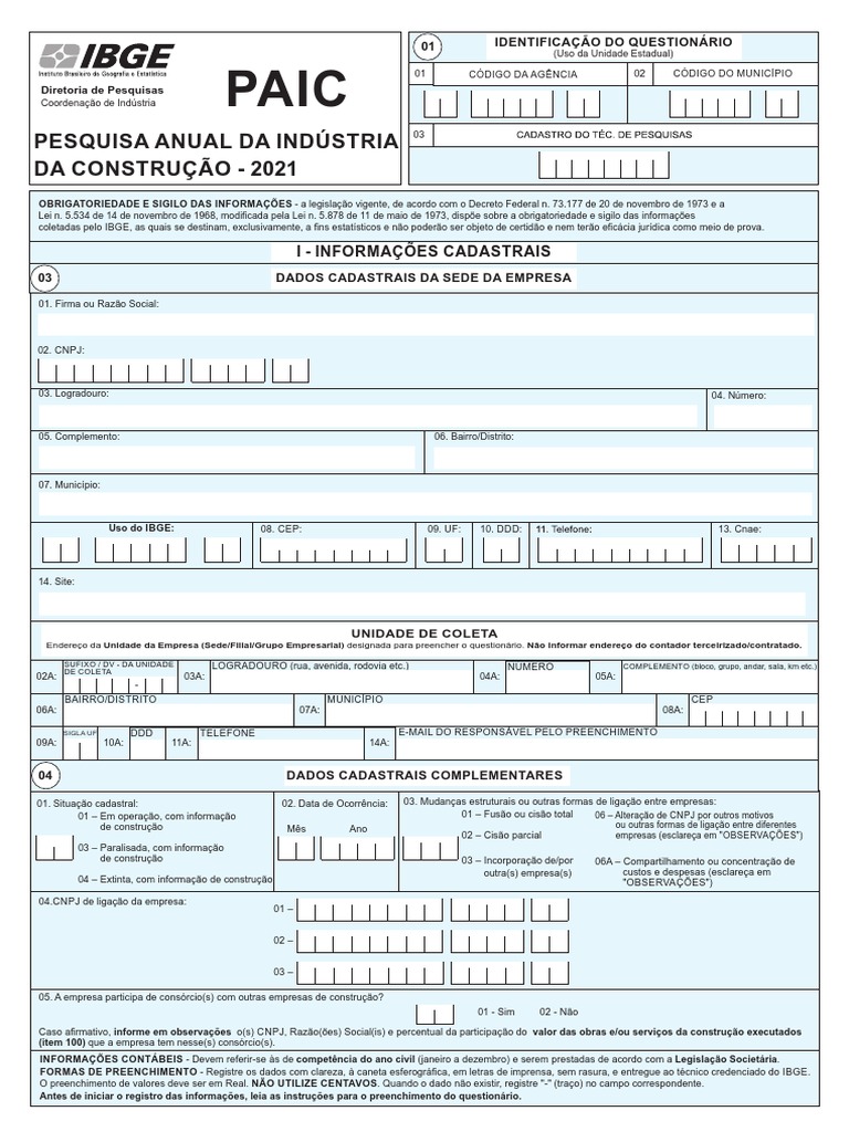 Questionário PAIC | PDF | Rodovia de acesso controlado | Economias