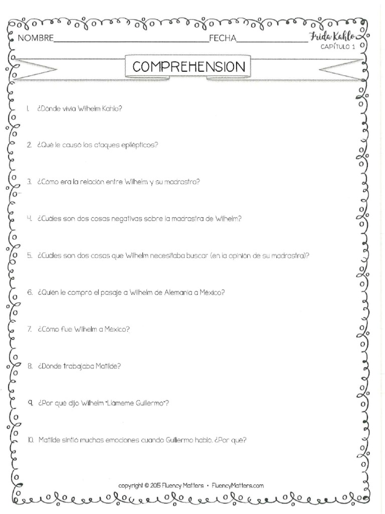 Preguntas de Comprension Frida | PDF
