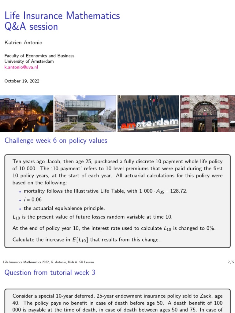 2022-10-19 LIM Q&A - Student | PDF | Life Insurance | Insurance