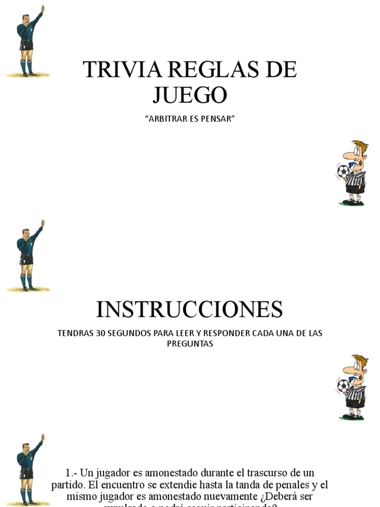 Trivia Reglas de Juego | PDF | Deportes de equipo | Reglas