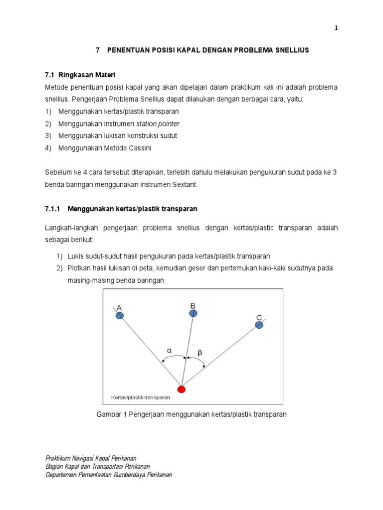 Metode Snellius untuk Posisi Kapal | PDF | Metode & Bahan Ajar ...