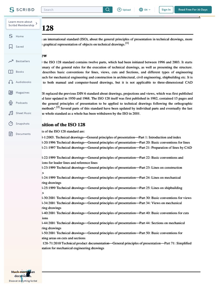 ISo 128 | PDF | Technical Drawing | Infographics