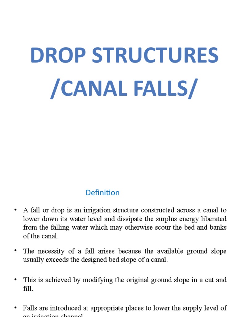 04 - 2 Drop Structures | PDF | Spillway | Civil Engineering