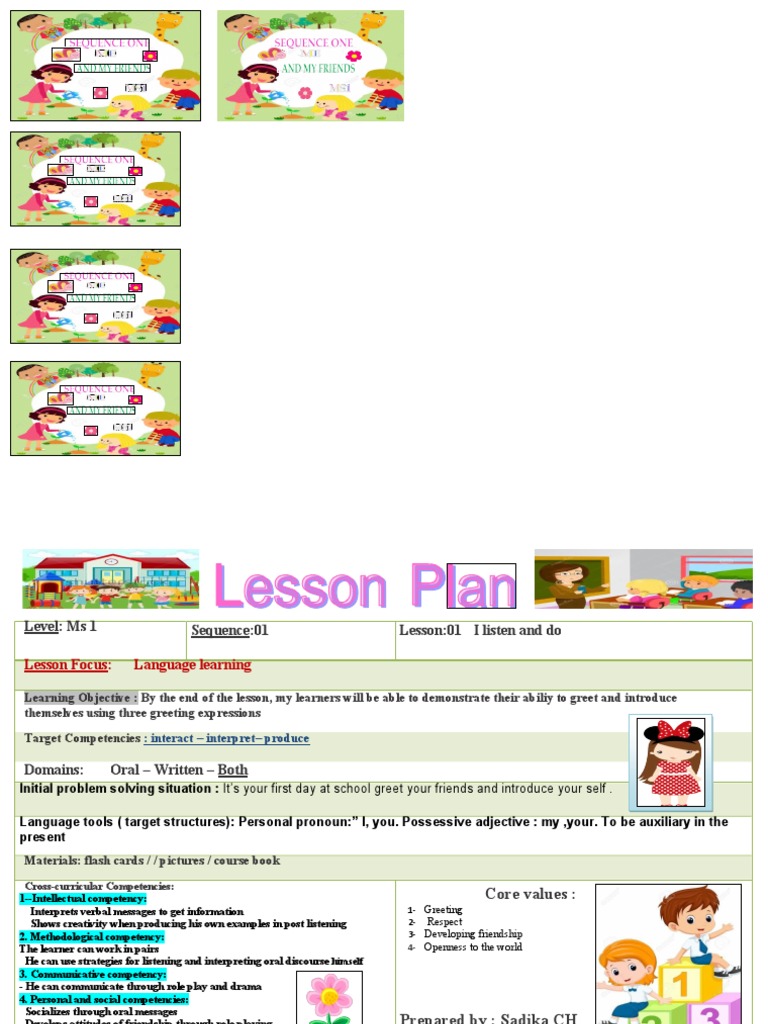 1MS - Lesson-One Sequence One By-Sadika-2017-2018 | PDF | Learning | Communication