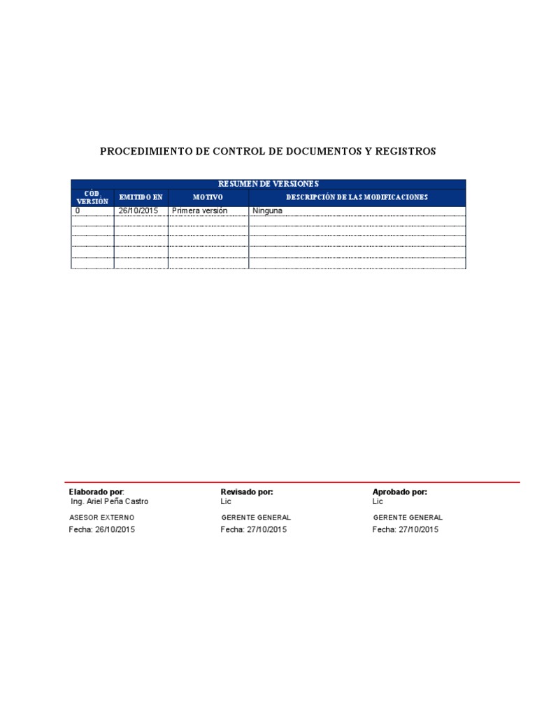 PG.02 Control de Documentos y Registros | PDF | Sistema de manejo de calidad | Archivo de ...