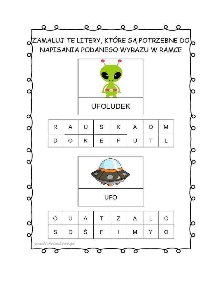 Ufoludek Literka F | PDF