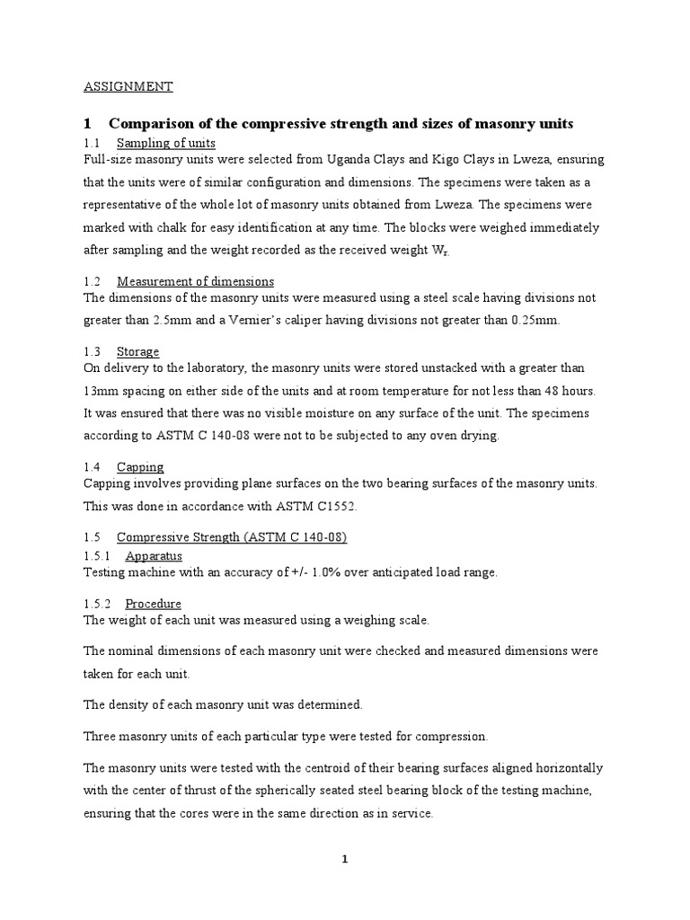 Compressive Strength Masonry Units | PDF | Masonry | Concrete