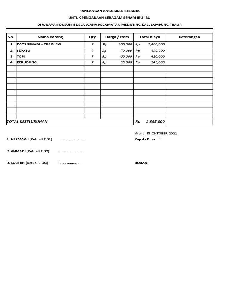 Rab Penerangan Senam | PDF