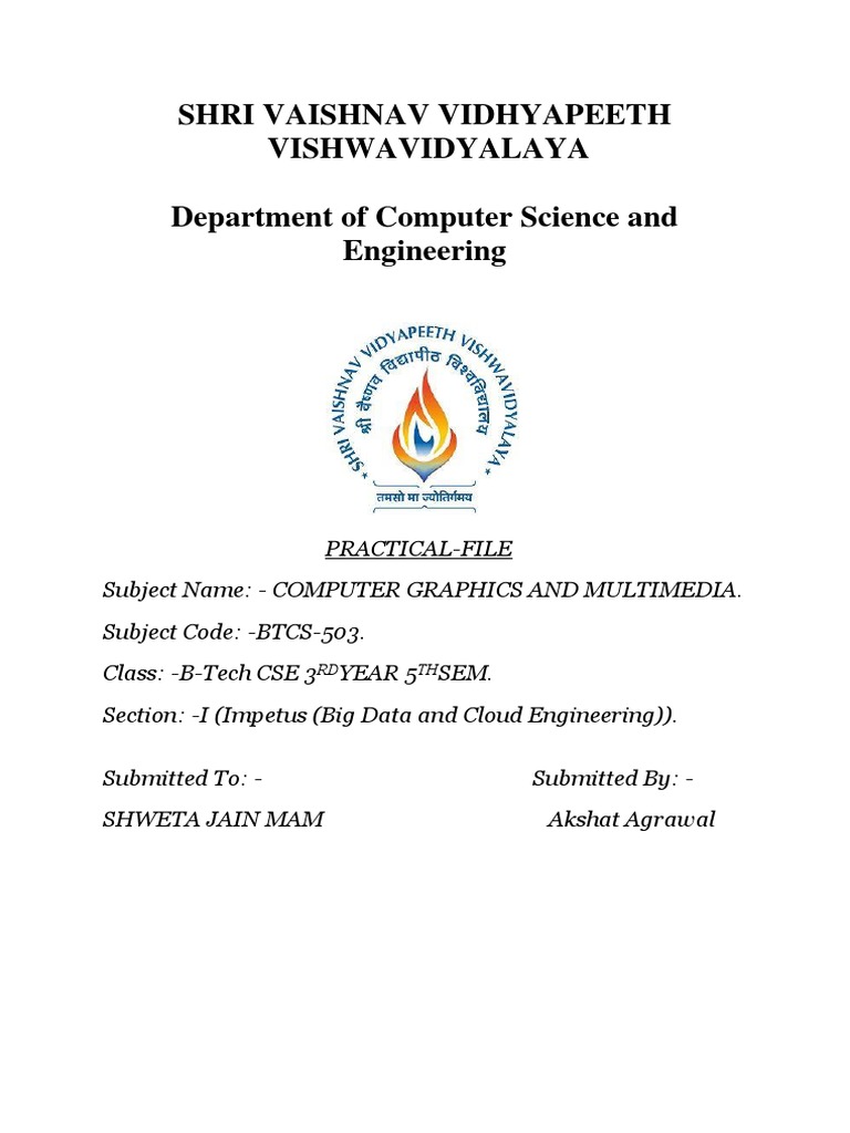 CGM Practical File by Akshat Agrawal | PDF | Subroutine | Computer Program