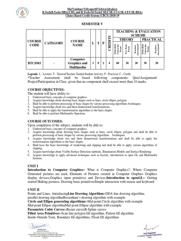 Computer Graphics & Multimedia Course Syllabus | PDF | Security | Computer Security