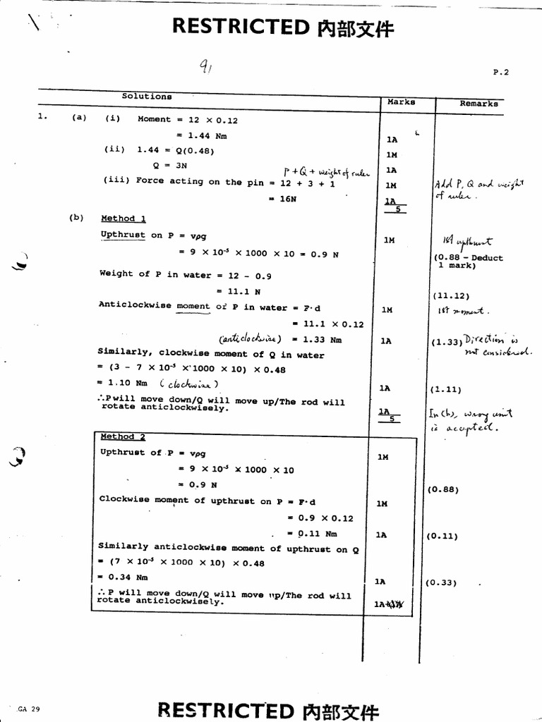 Ce Physics 1991 Paper1ms | PDF