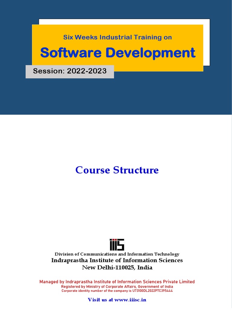 Syllabus-Industrial Training-2022 | Download Free PDF | Software Development | Use Case