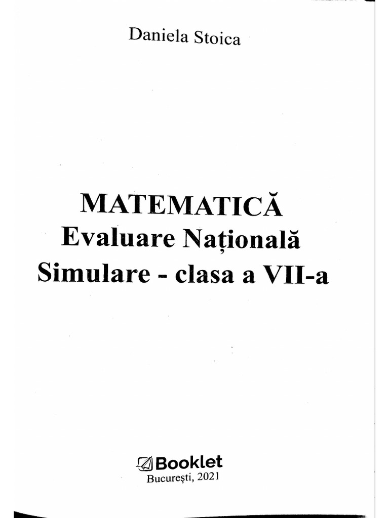 Culegere Simulare 7 2021 | PDF