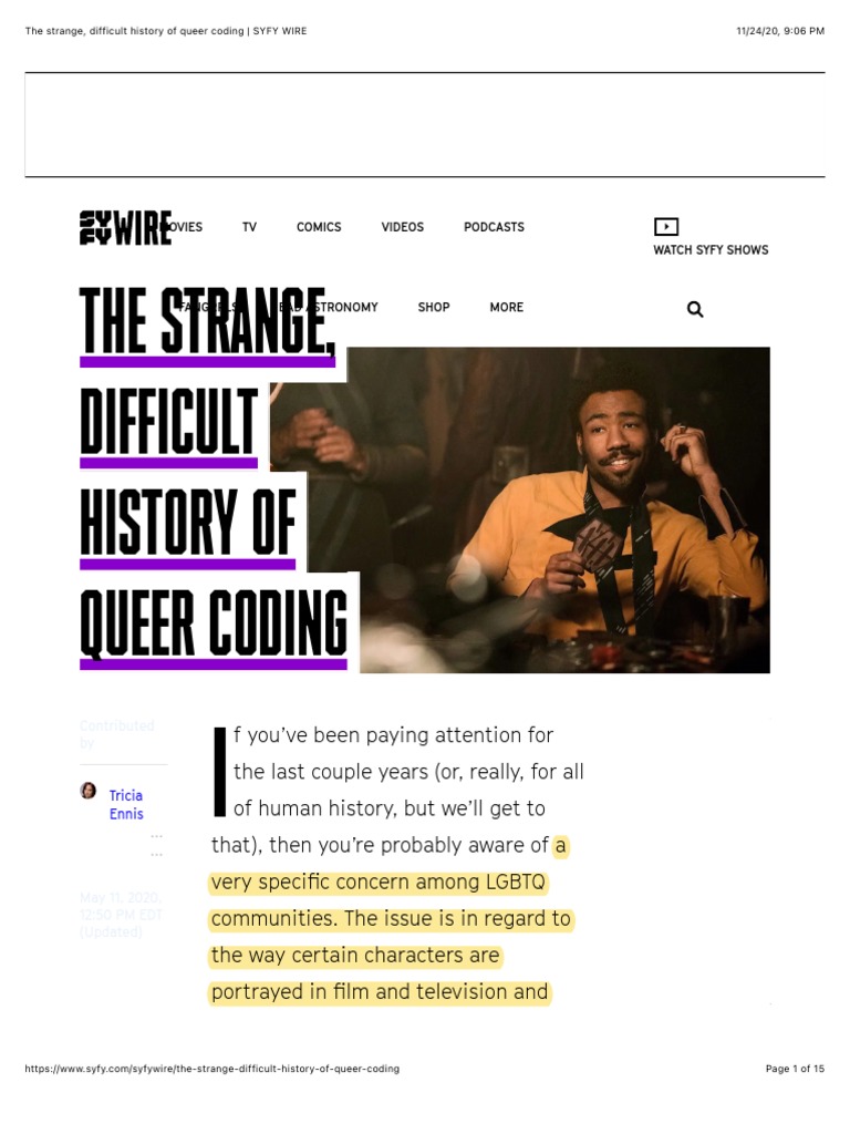 2018 05 11 The Strange Difficult History of Queer Coding SYFY WIRE ...