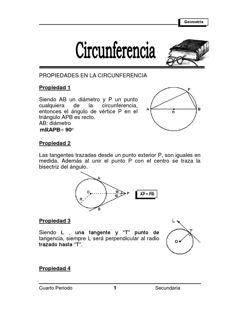 Geometria Circunferencia | PDF | Triángulo | Matemática Elemental