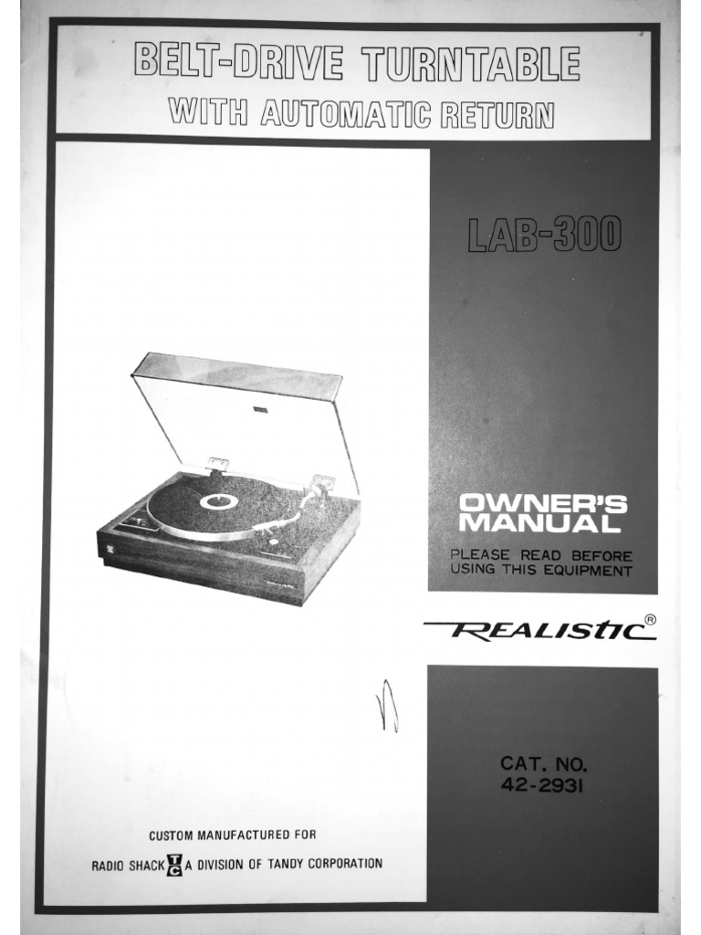 REALISTIC LAB-300 OwnMan (EN) | PDF