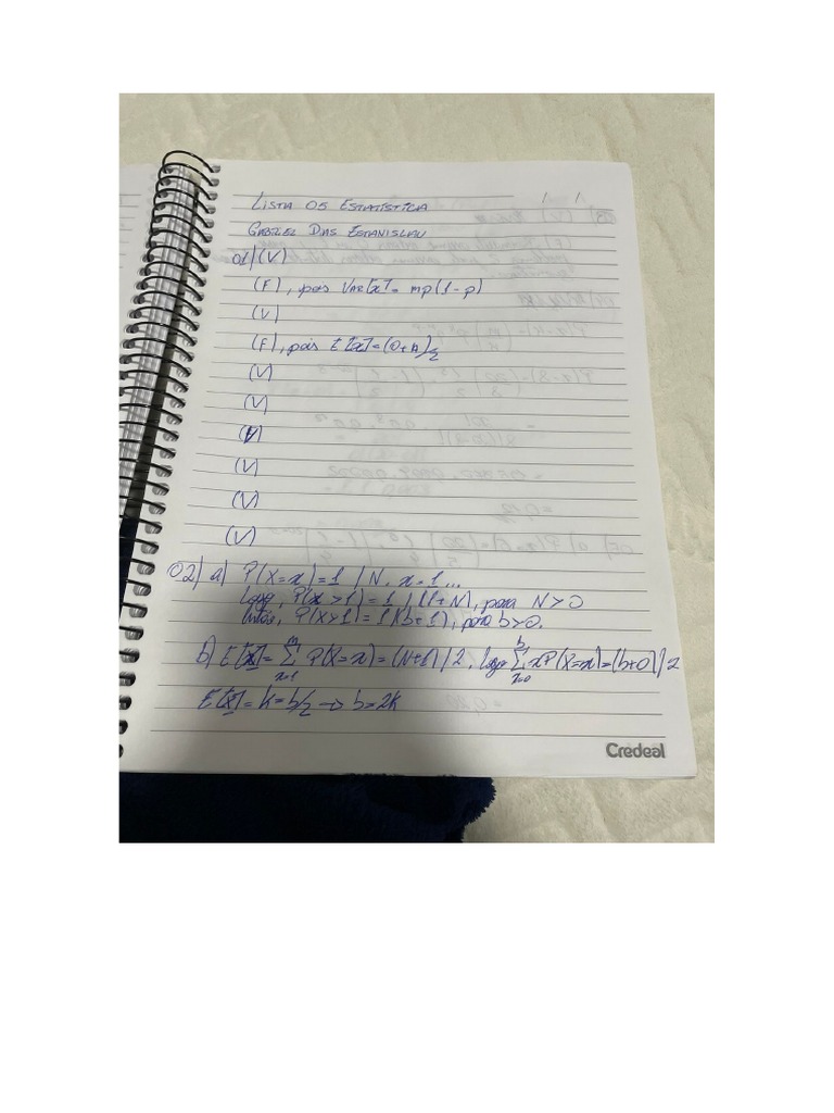 Lista 05 Estatística | PDF