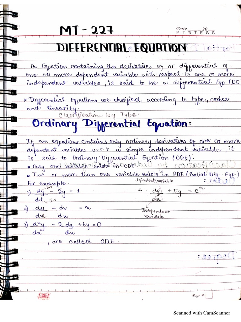 MT-227 Differential Equation | PDF