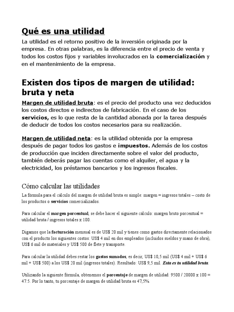 La Utilidad | PDF | Economias | Business