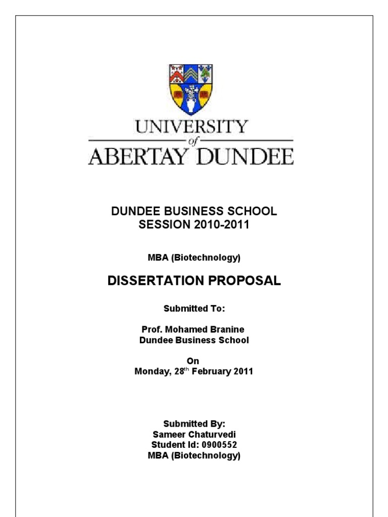 MBA (Biotechnology) Research Proposal | PDF | Bioinformatics ...