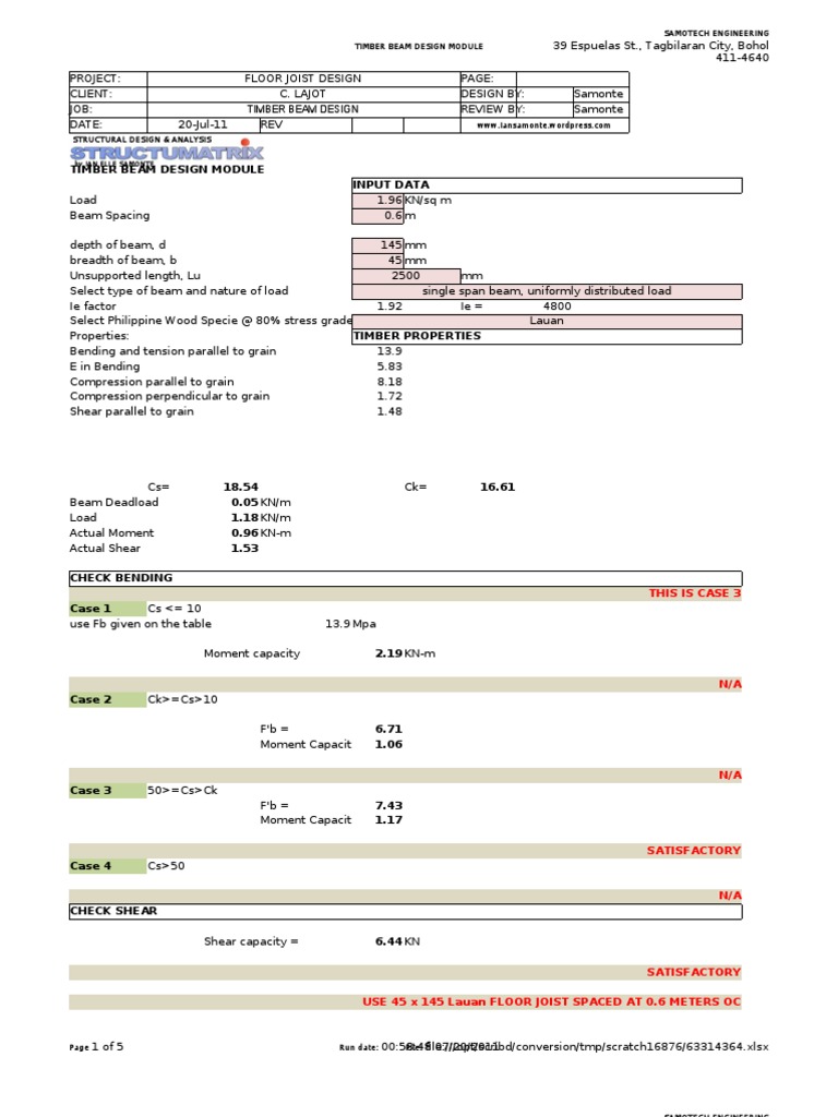 Timber Beam Design Module Input Data Download Free Pdf Beam