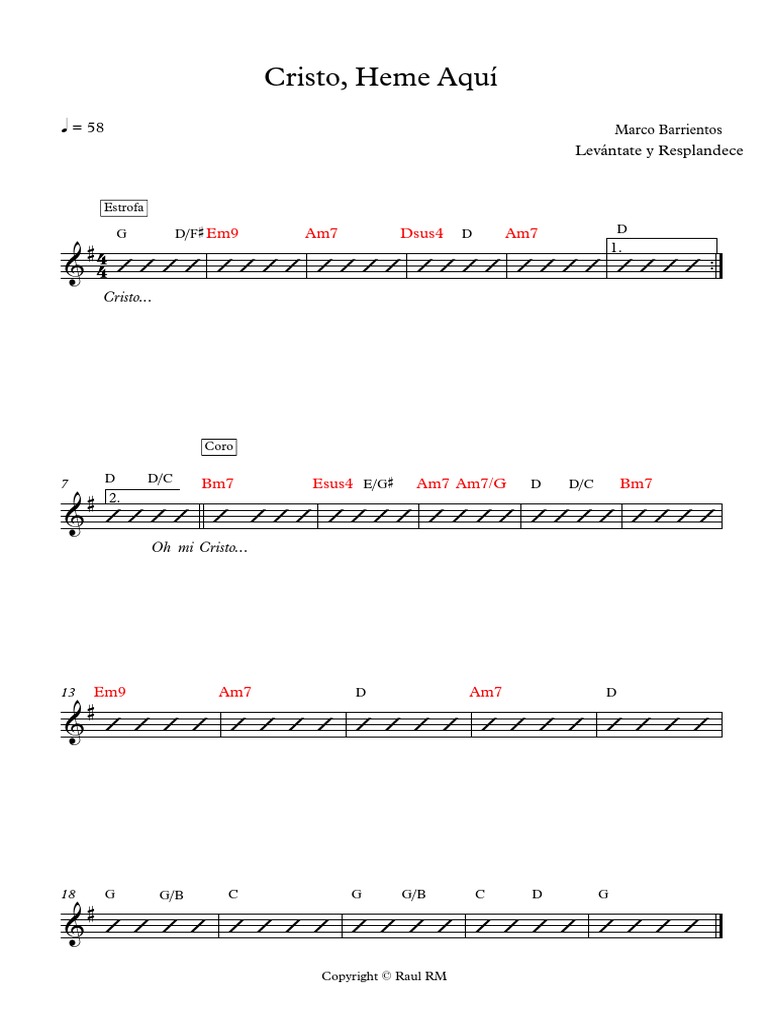 Cristo Heme Aqui - MB - CHART - G MAYOR | PDF