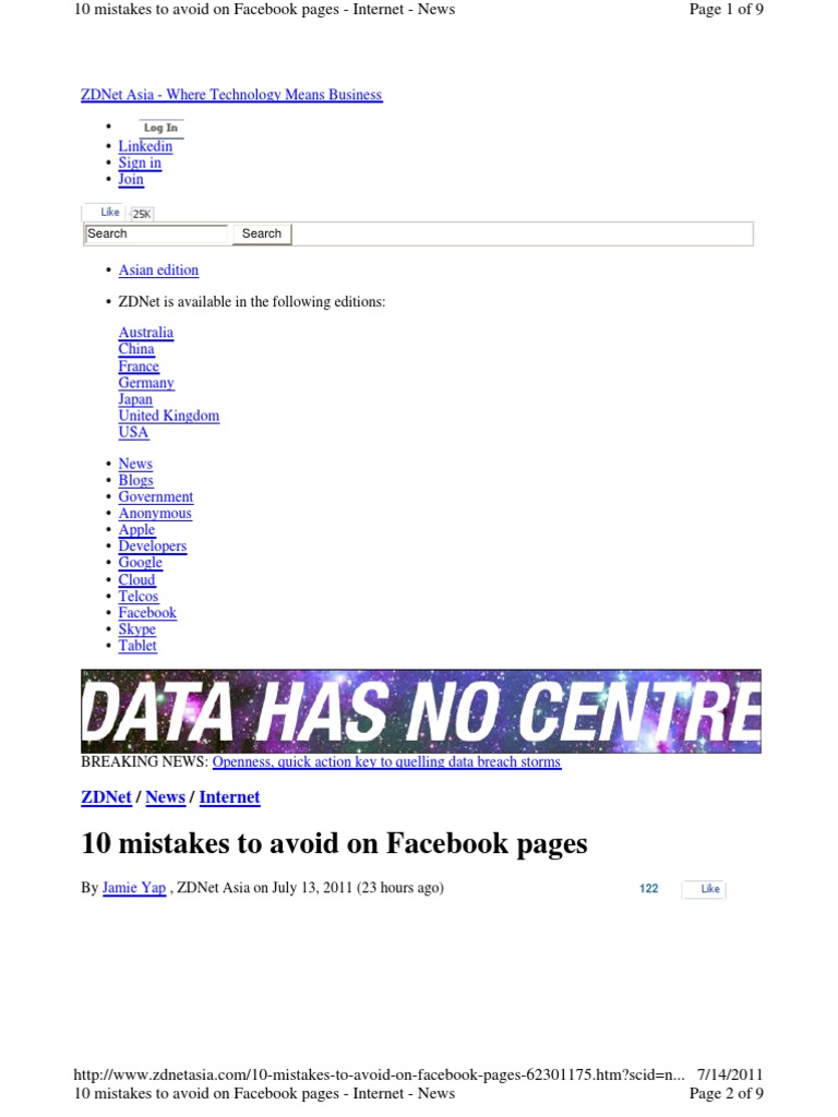 10 Mistakes To Avoid On Facebook Pages | PDF | Social Media | Popular ...