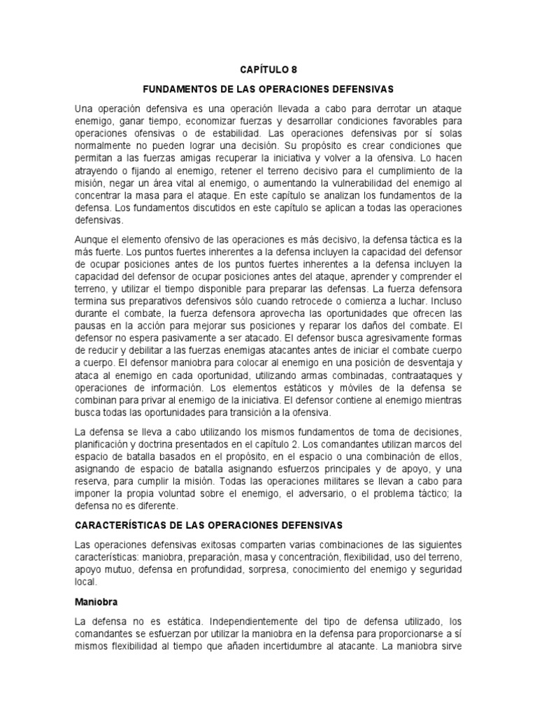 Fundamentos de Operaciones Defensivas | PDF | Defensor (Asociación de ...